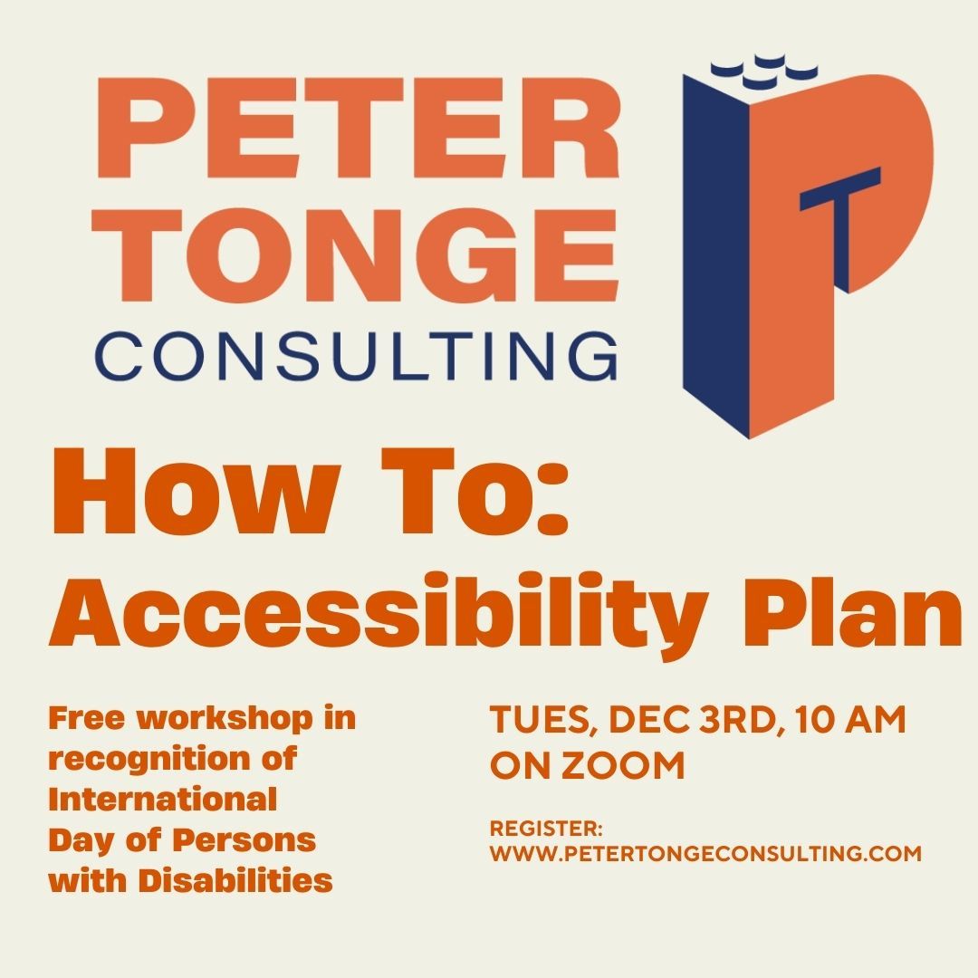 How To: Accessibility Plan - Peter Tonge Consulting